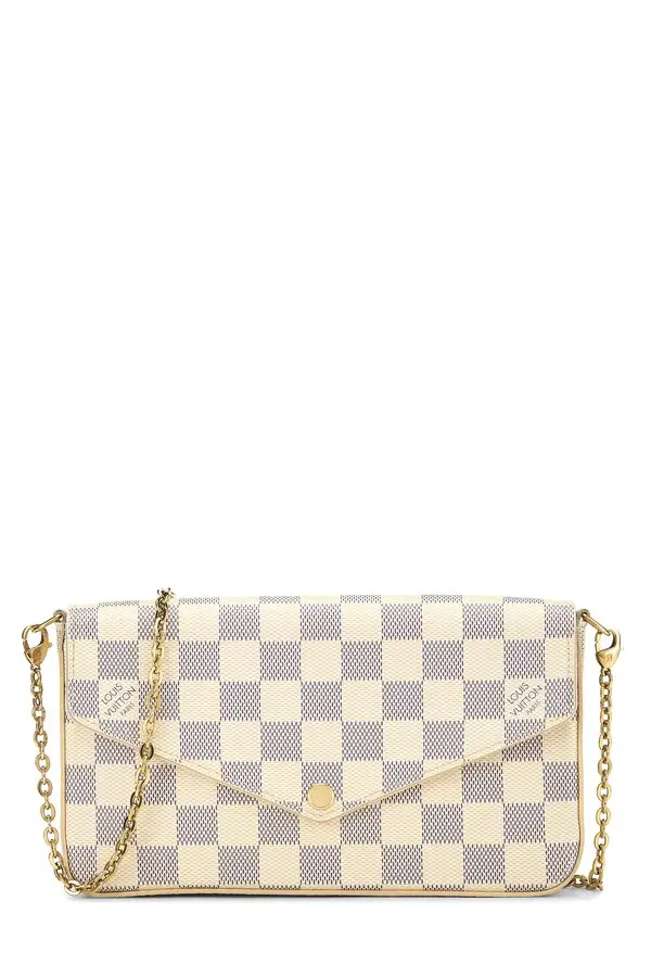 LOUIS VUITTON Damier Azur Felicie - White