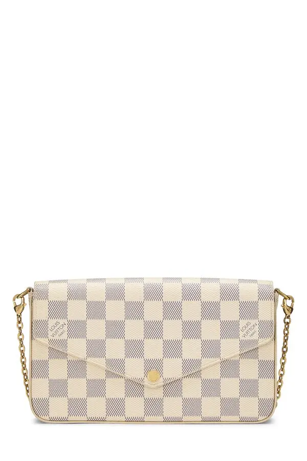 LOUIS VUITTON Damier Azur Felicie - White