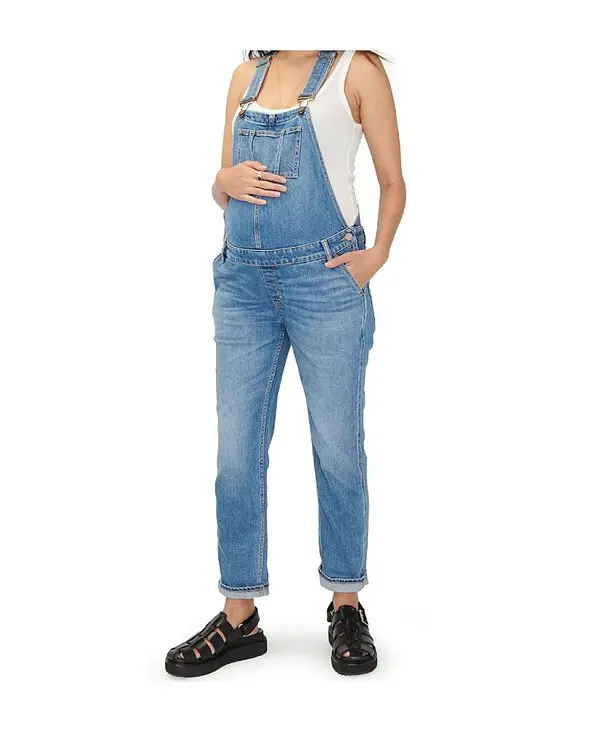 Hatch Collection Denim Maternity Overall - Indigo