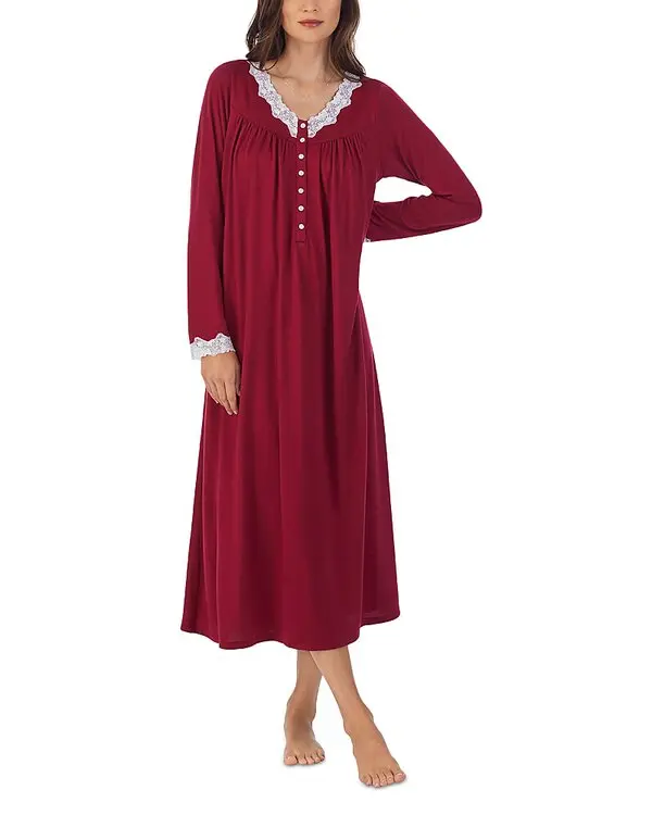 Eileen West Long Sleeve Ballet Nightgown - Berry