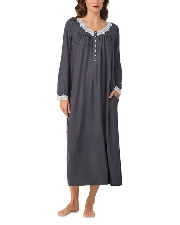 Eileen West Long Sleeve Ballet Nightgown - Charcoal