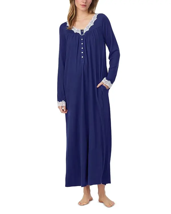 Eileen West Long Sleeve Ballet Nightgown - Navy