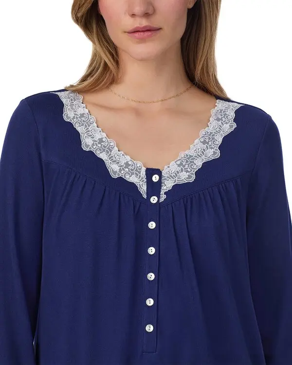 Eileen West Long Sleeve Ballet Nightgown - Navy