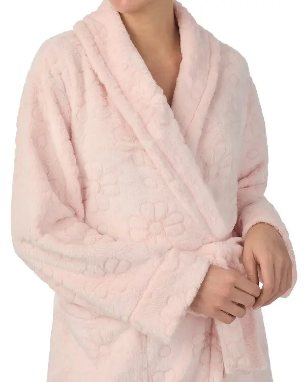 Kate Spade New York Long Sleeve Wrap Robe - Pastry Pink Jacquard