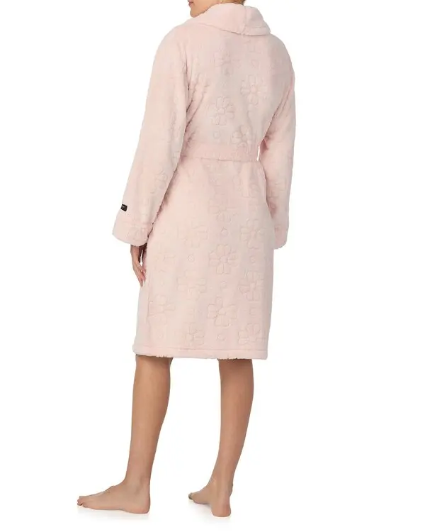 Kate Spade New York Long Sleeve Wrap Robe - Pastry Pink Jacquard