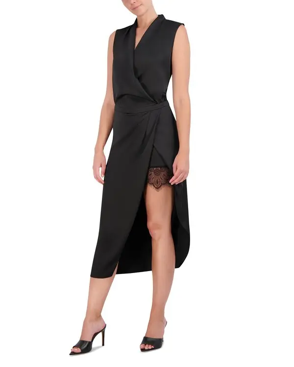 bcbgmaxazria midi dress BCBGMAXAZRIA V-neck Sleeveless Midi Dress in Blue