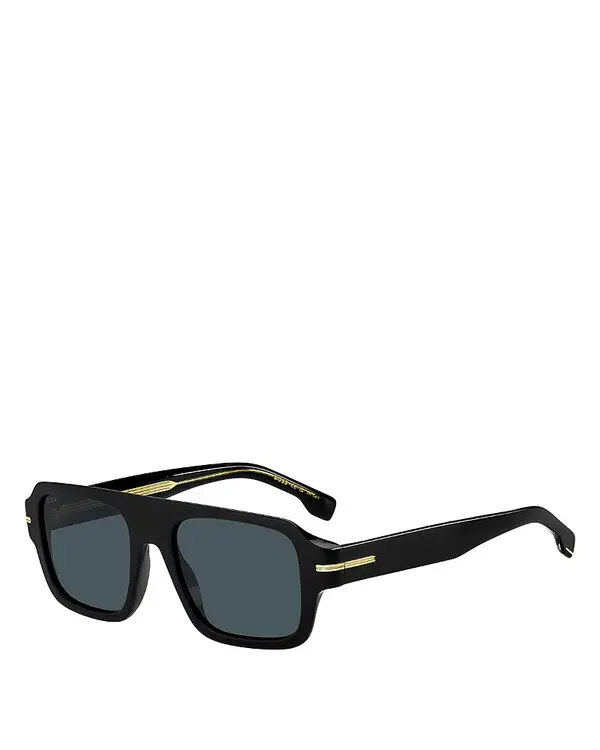 Hugo Boss Boss Flat Top Sunglasses, 53mm - Black/blue Solid