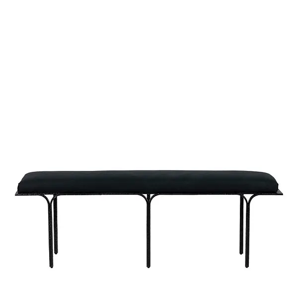 TOV FURNITURE Bryn Linen Bench - Black