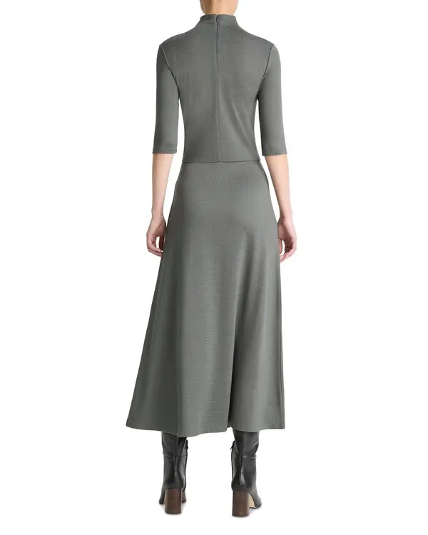 Vince Elbow Sleeve Turtleneck Dress - Malachite