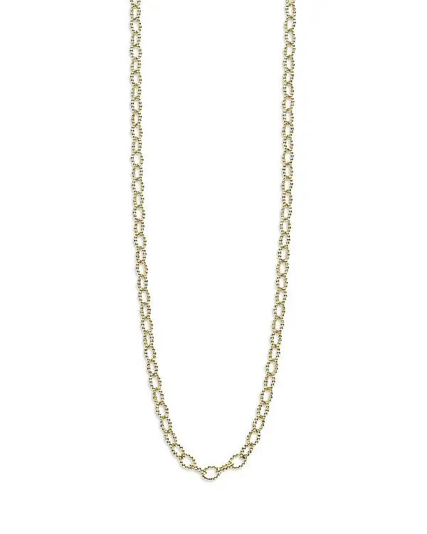 Lagos 18k Yellow Caviar Oval Link Necklace - Gold