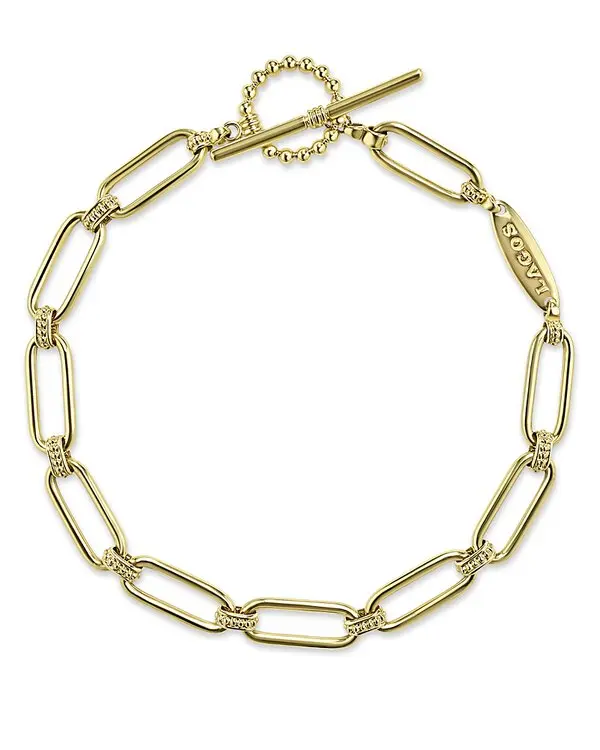 Lagos 18k Yellow Caviar Link Toggle Bracelet - Gold