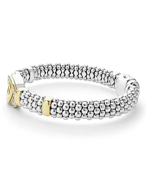 Lagos 18k Yellow Gold And Sterling Silver Diamond Bracelet - Silver/gold