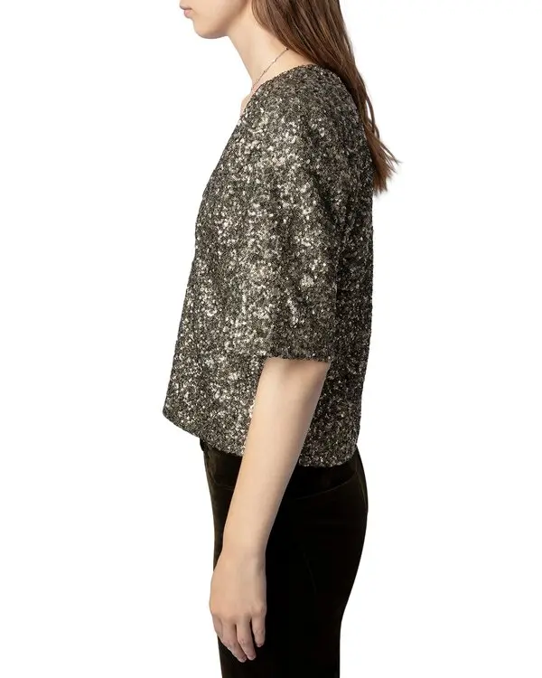 Zadig&Voltaire Tytane Sequin Top - Bronze