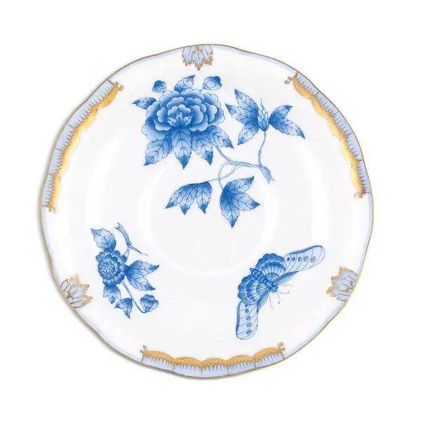 HEREND Porcelain Tea Saucer - Blue
