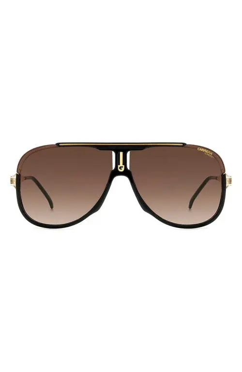 Carrera Eyewear Oversized Aviator Sunglasses - Black Gold/brown Gradient