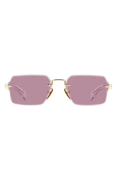 DB EYEWEAR BY DAVID BECKHAM 56mm Rimless Sunglasses - Gold Crystal