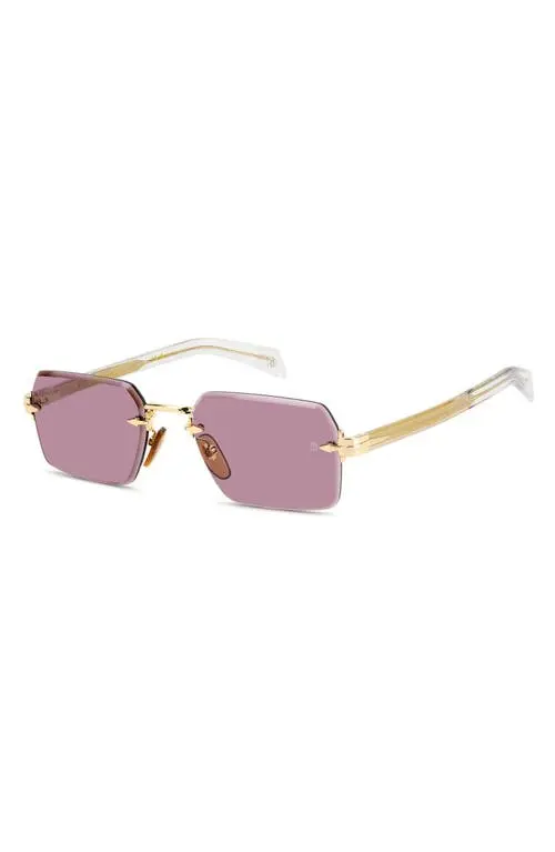 DB EYEWEAR BY DAVID BECKHAM 56mm Rimless Sunglasses - Gold Crystal
