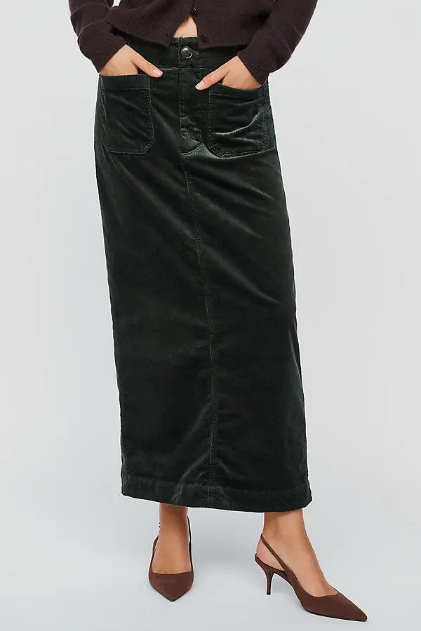 Maeve The Colette Corduroy Maxi Skirt - Pine
