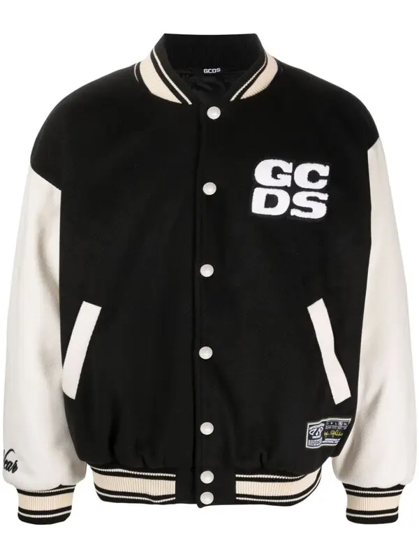 Gcds Two-tone Logo-patch Bomber Jacket
