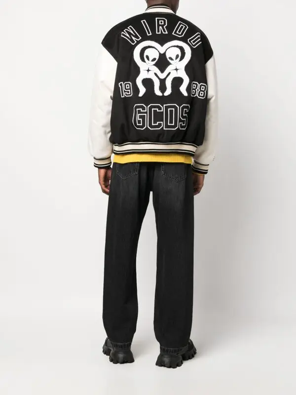 Gcds Two-tone Logo-patch Bomber Jacket