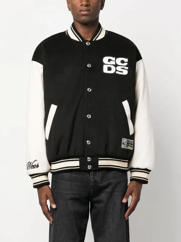 Gcds Two-tone Logo-patch Bomber Jacket