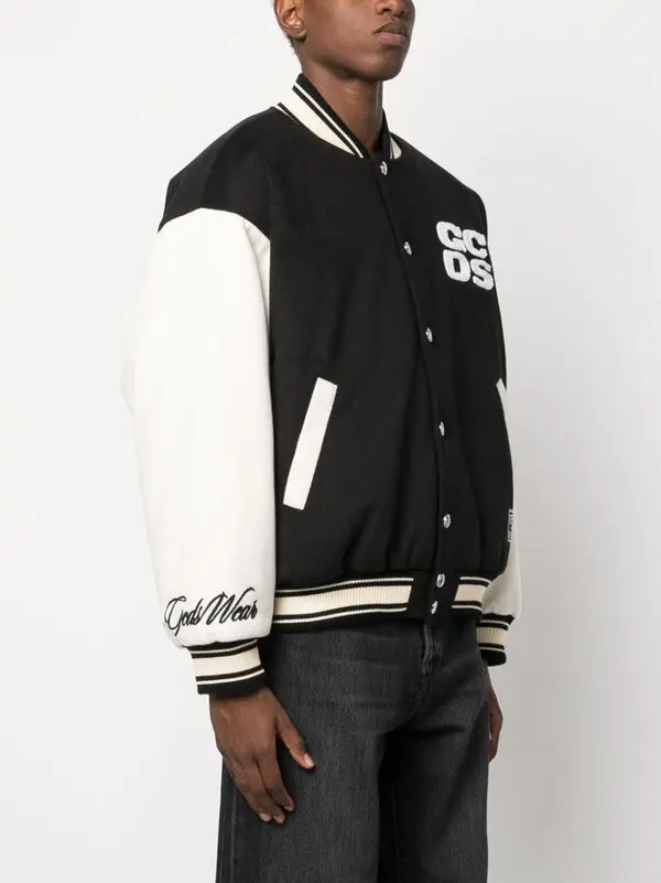 Gcds Two-tone Logo-patch Bomber Jacket