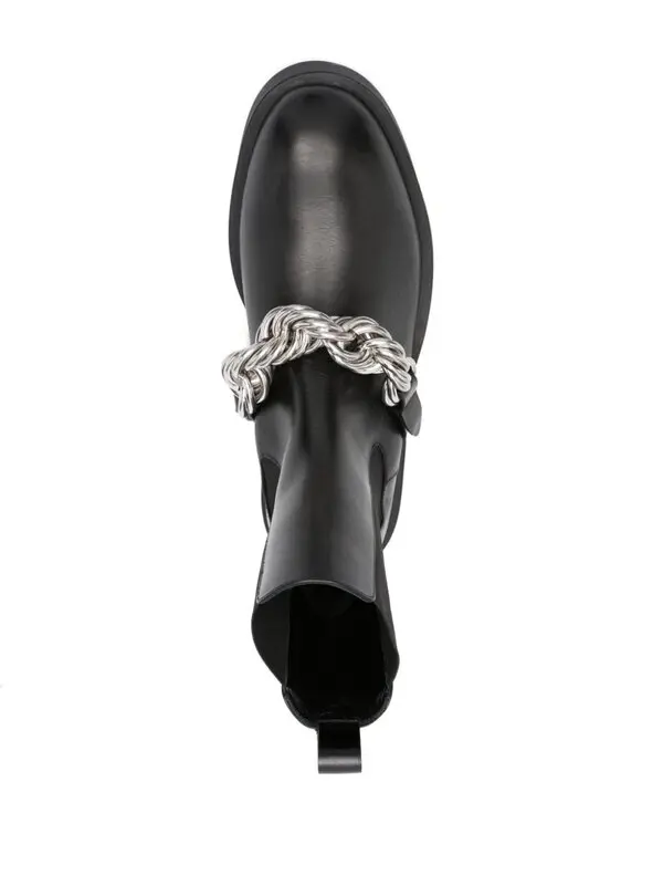 JIL SANDER Chain-link Leather Chelsea Boots