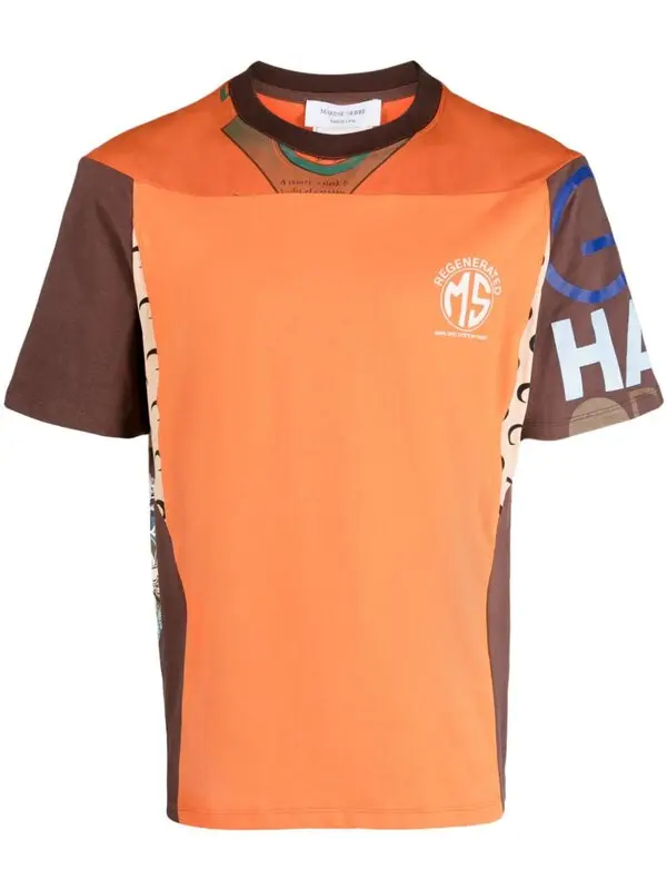 MARINE SERRE Regenerated Patchwork T-shirt - Orange