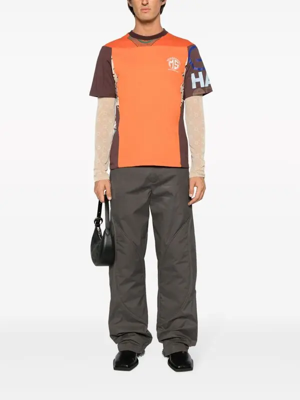MARINE SERRE Regenerated Patchwork T-shirt - Orange