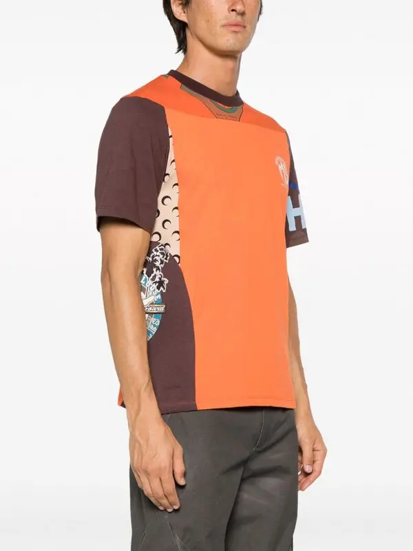 MARINE SERRE Regenerated Patchwork T-shirt - Orange