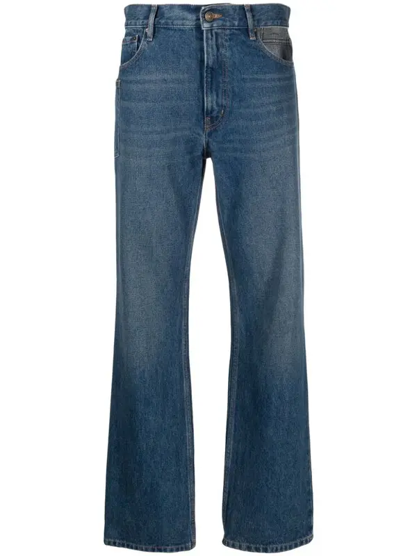 Gauchère Cut-out Straight-leg Jeans - Blue