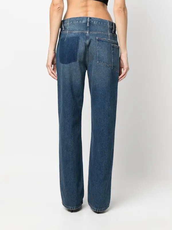 Gauchère Cut-out Straight-leg Jeans - Blue