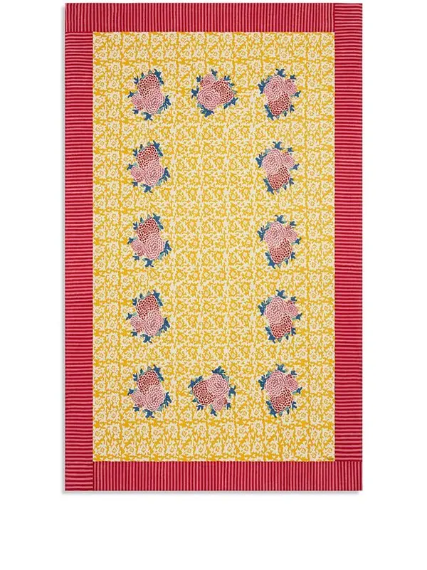 LISA CORTI Arabesque Corolla Rectangular Tablecloth - Yellow