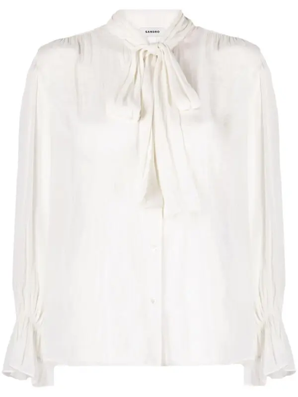 Sandro Pussy-bow Collar Blouse