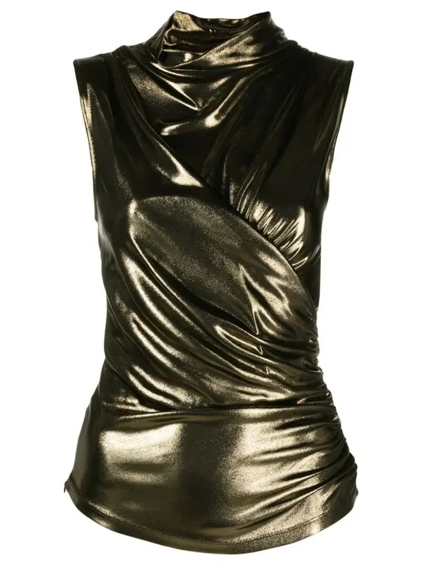 Blumarine Metallic-finish Blouse - Gold