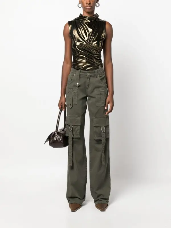 Blumarine Metallic-finish Blouse - Gold