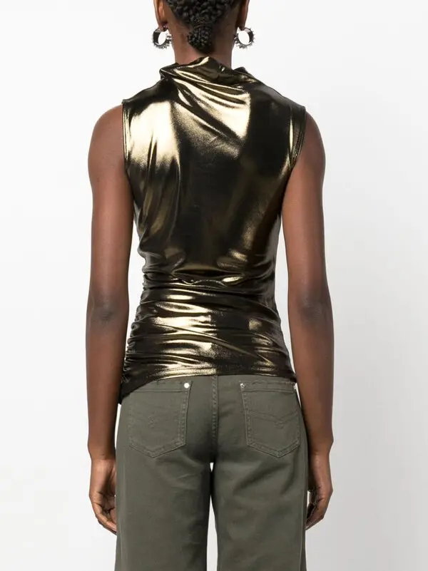 Blumarine Metallic-finish Blouse - Gold