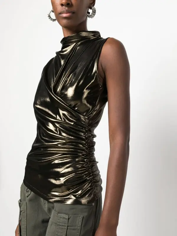 Blumarine Metallic-finish Blouse - Gold