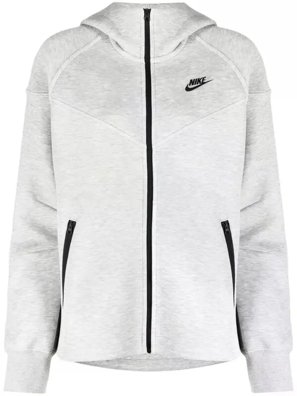 Nike Logo-print Zip-up Hoodie - Grey