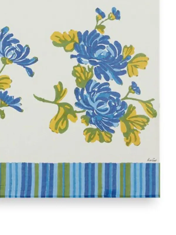 LISA CORTI Vienna Floral-print Beach Towel - Blue