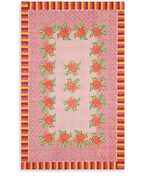 LISA CORTI Camelia Rectangular Tablecloth - Pink