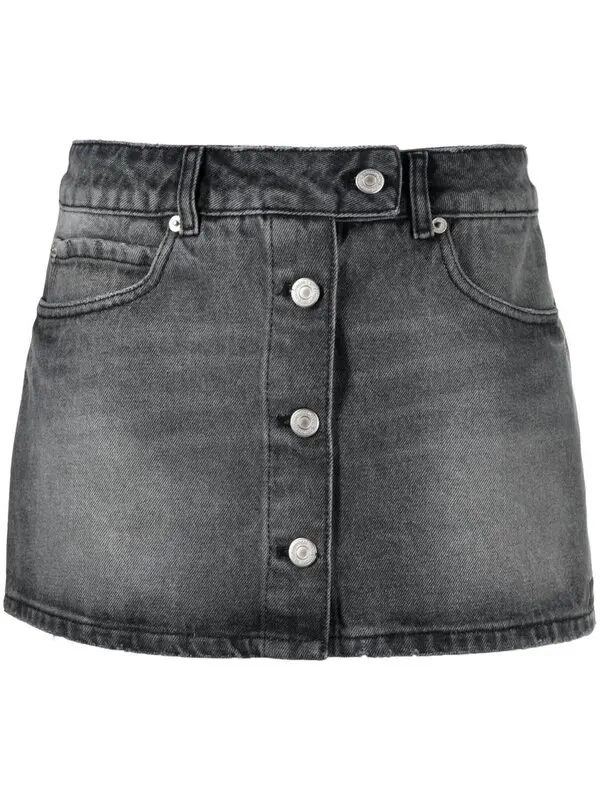 COURREGES Trucker Denim Miniskirt - Grey