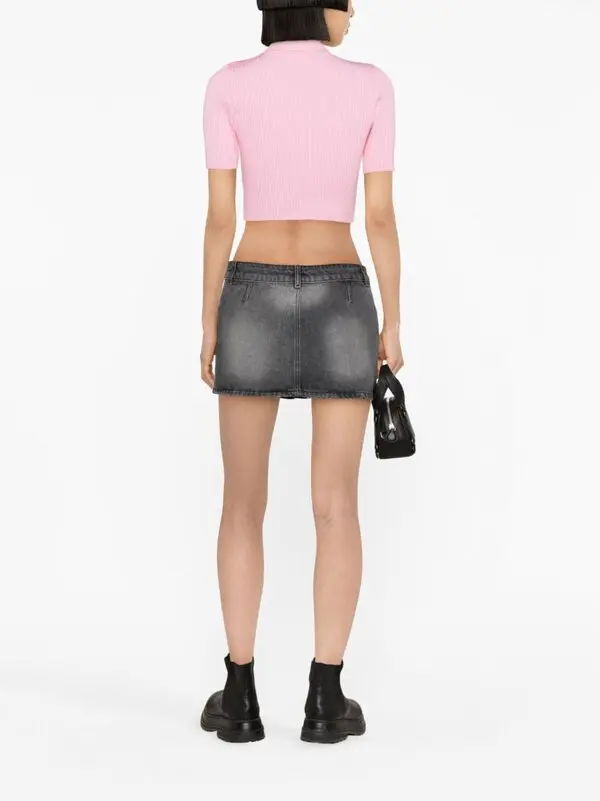COURREGES Trucker Denim Miniskirt - Grey
