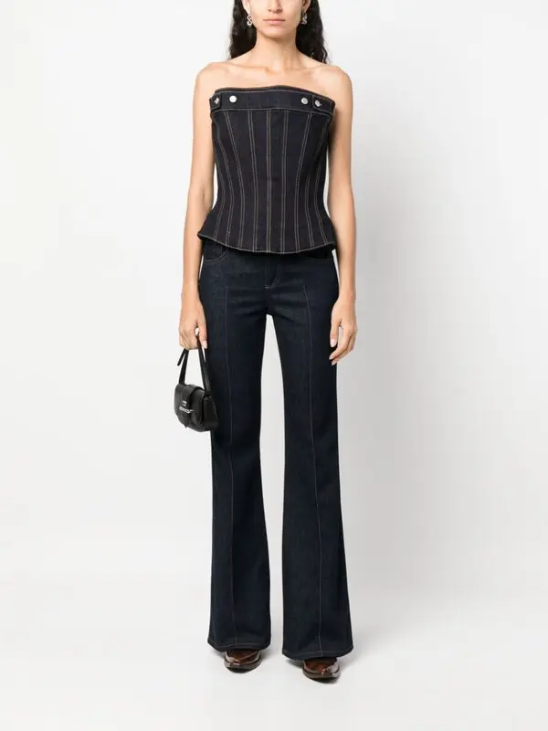 Alexander McQueen Denim Bustier Top