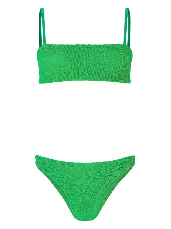 Hunza G Gigi Crinkle-effect Bikini - Green