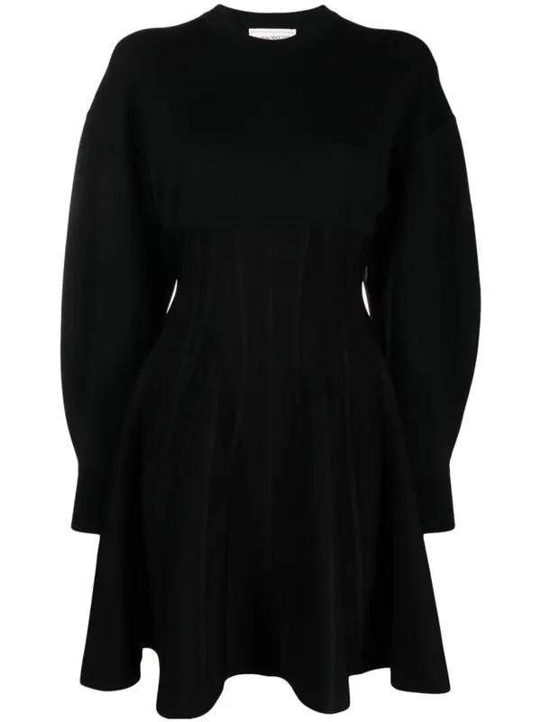 Alexander McQueen Wool-blend Flared Minidress
