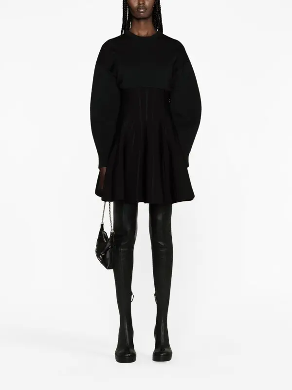 Alexander McQueen Wool-blend Flared Minidress