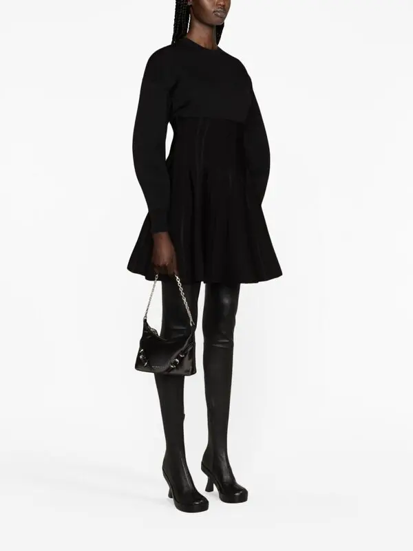 Alexander McQueen Wool-blend Flared Minidress