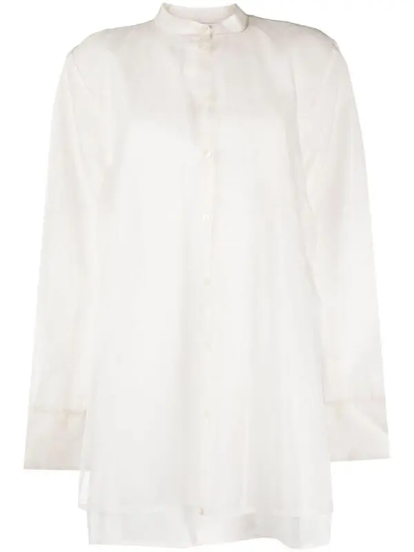 RÓHE Button-up Band-collar Blouse