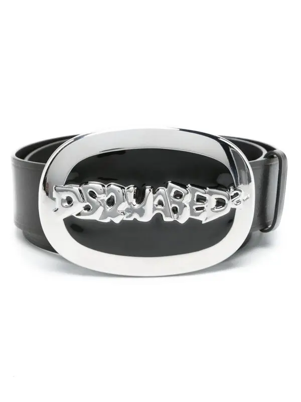 Dsquared2 Logo-plaque Leather Belt - Black